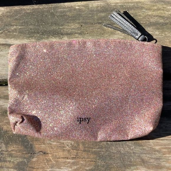 ipsy | Bags | Ipsy Pink Glitter Cosmetic Bag Glam Makeup | Poshmark